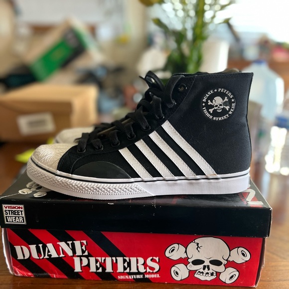 Shoes | Rare Duane Peters Signature Vision Street Wear Black White 4 ...
